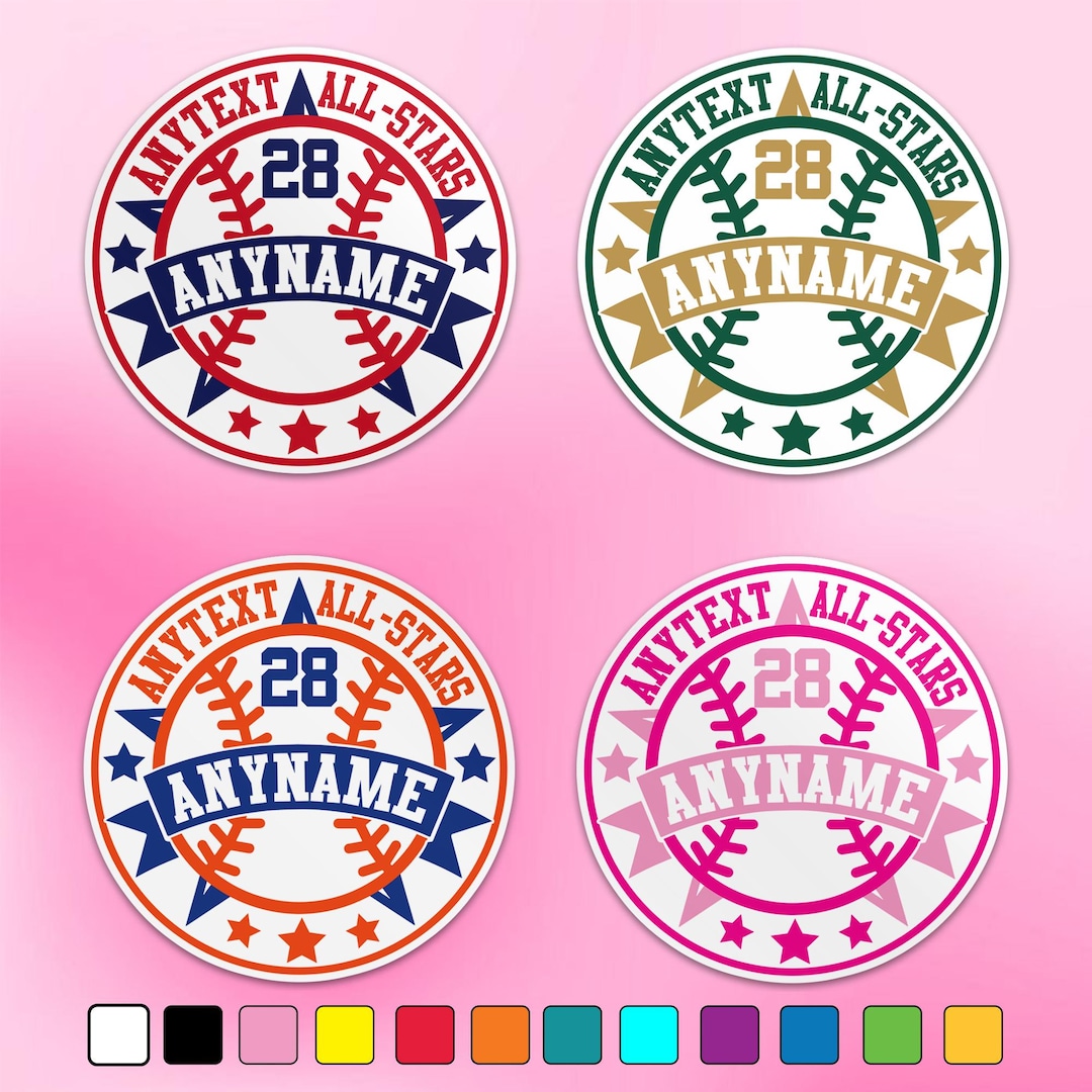 Custom Baseball Bat Knob Sticker, Personalized Baseball Softball All ...