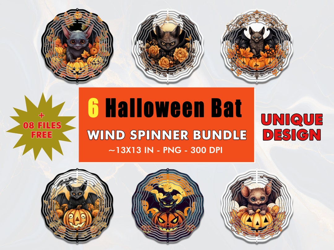 Halloween Bat Bundle Wind Spinner PNG, Halloween Bat Bundle Horror ...