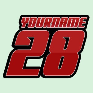 Custom Racing Racing Name Number Stickers Die-cut Waterproof Vinyl ...