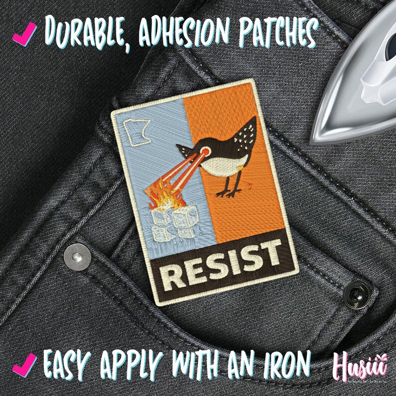 Resist Laser Loon Patch, Funny Political Protest Minneapolis Liberal ...