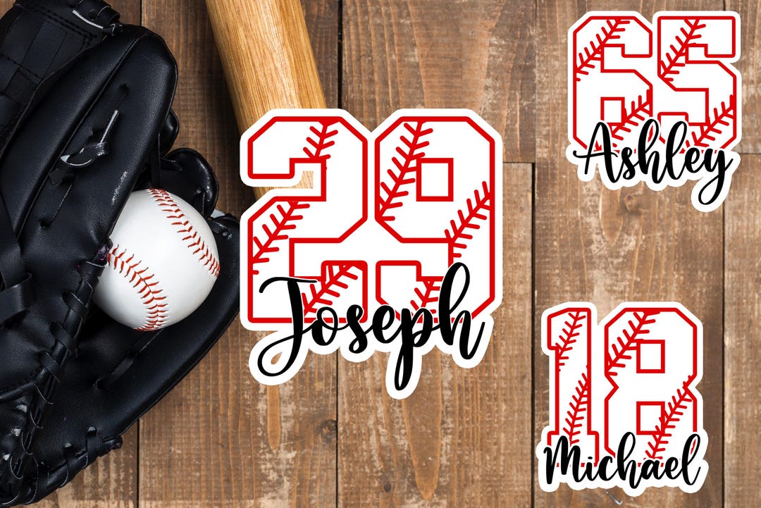 Custom Baseball Name and Number Softball Team Sport Stickers Waterproof ...