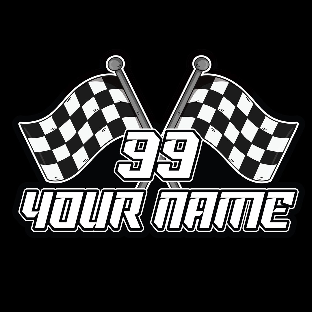 Custom Racing Sticker Personalized Race Name Number Text Stickers Decal ...