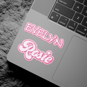 Custom Name Pink Doll Style Sticker 90s Cute Die-cut Vinyl Sticker ...