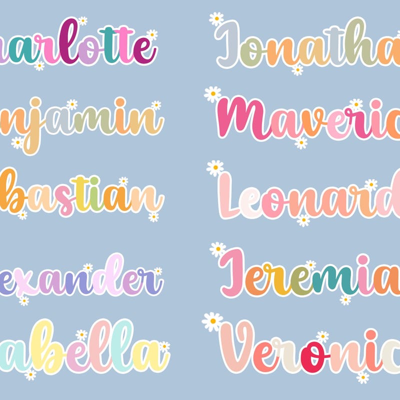 Flower Name Decal - Etsy