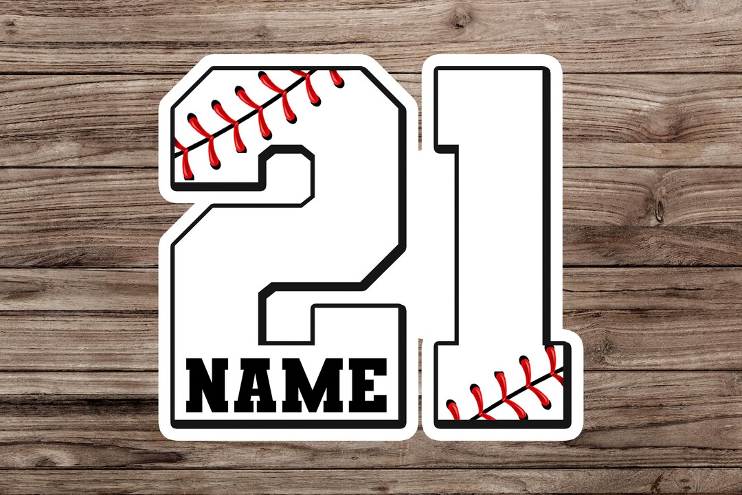 Custom Sport Number Name Baseball Softball Stickers Waterproof Vinyl ...