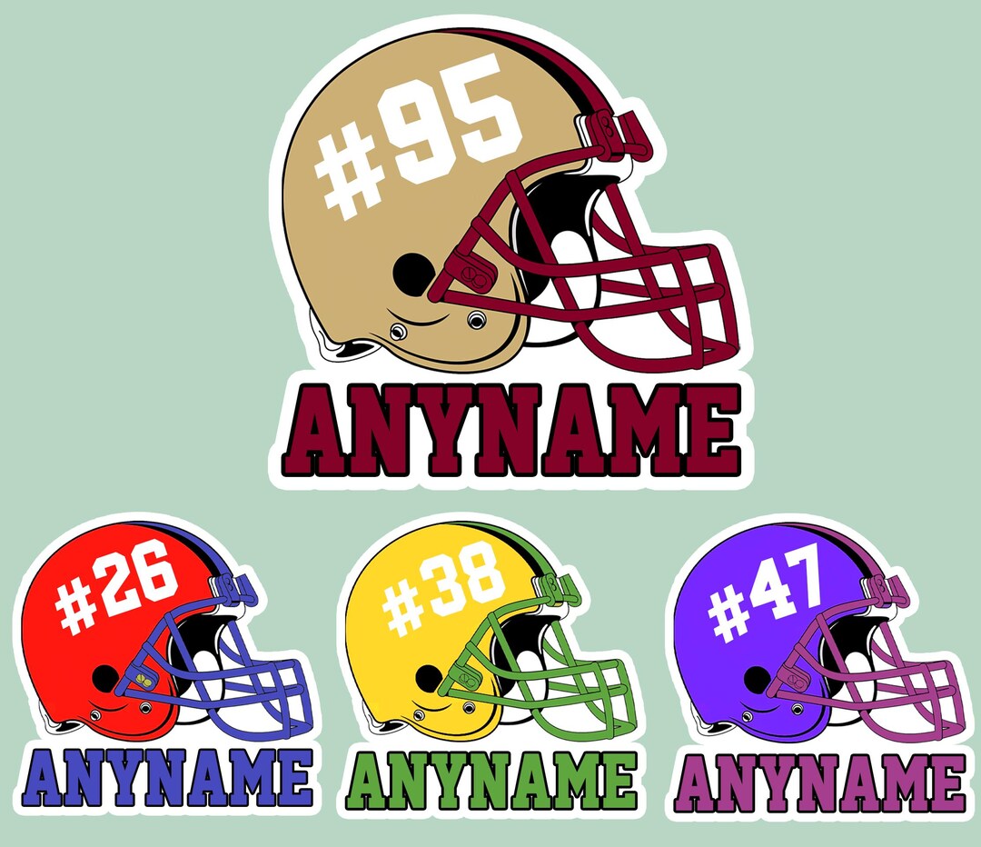 Custom Football Helmet Name and Number American Football Sport Sticker ...