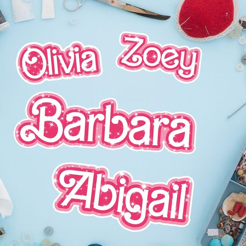 Name Decals Barbie Font - Etsy