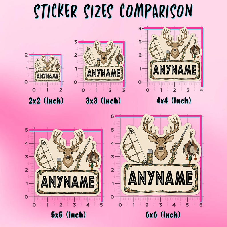 Custom Hunter Camo Name Sticker, Personalized Hunting Season Deer Duck ...
