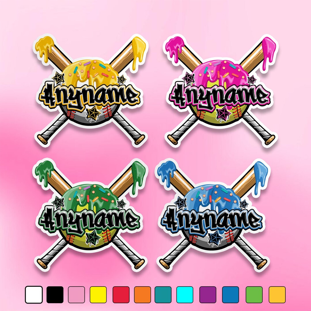 Custom Baseball Softball Drip Sports Mom Sticker, Personalized School ...