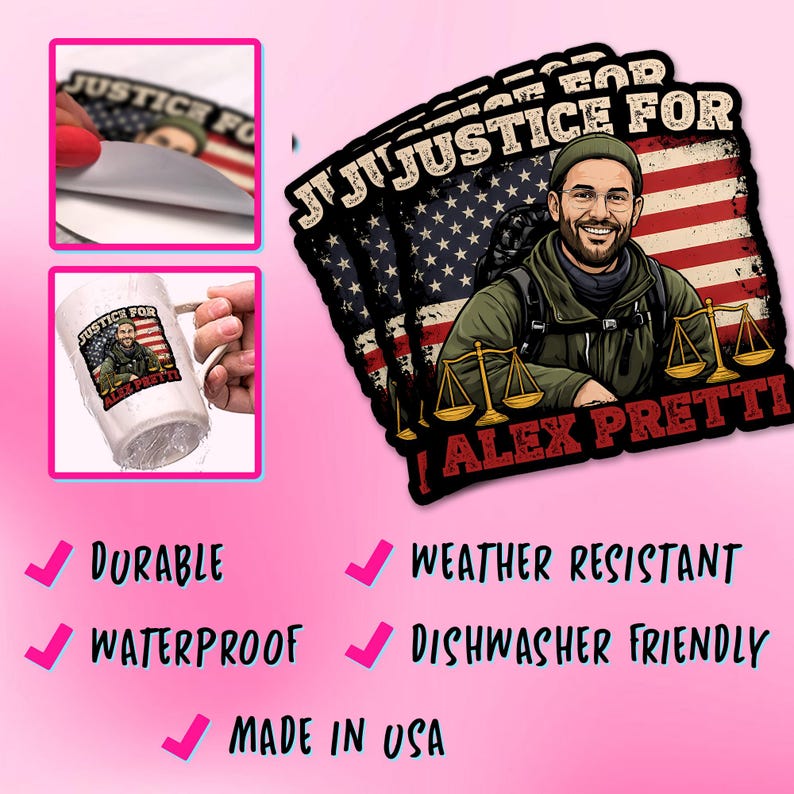 Justice for Alex Pretti Sticker, Abolish Ice Social Justice Protest ...