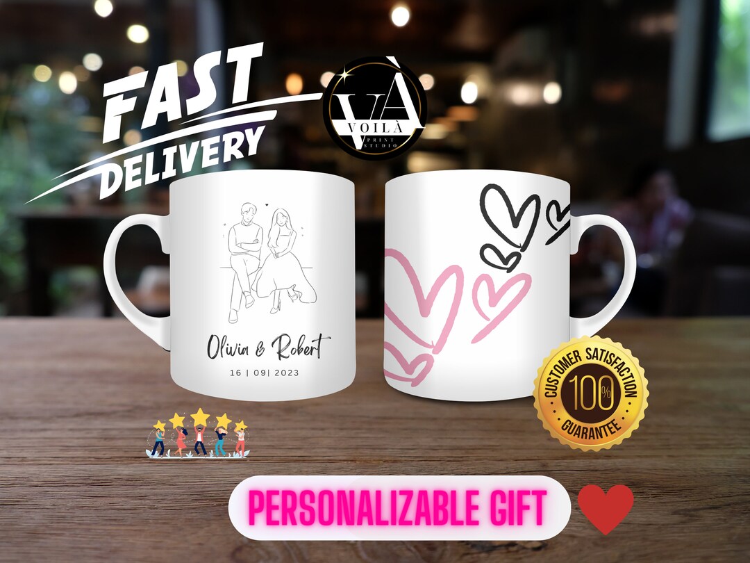 HIGH QUALITY Custom Mug Custom Name and Date Mug With Love - Etsy