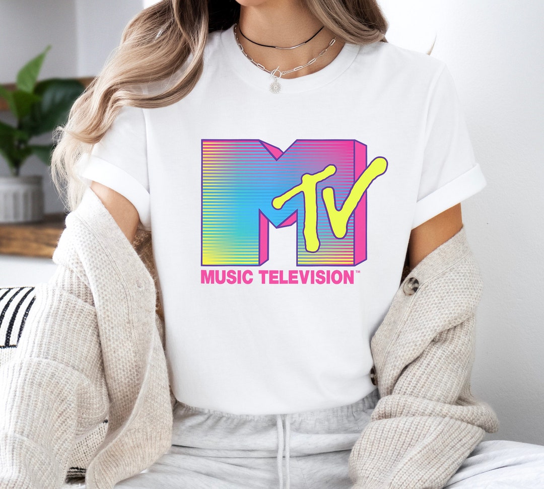 MTV Logo Fluorescent Colors Retro Design T-shirt, MTV Shirt, MTV Music ...
