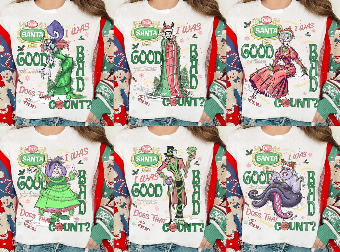 Disney Villains Quote Christmas Lights Funny T-shirt, Dear Santa I Was ...