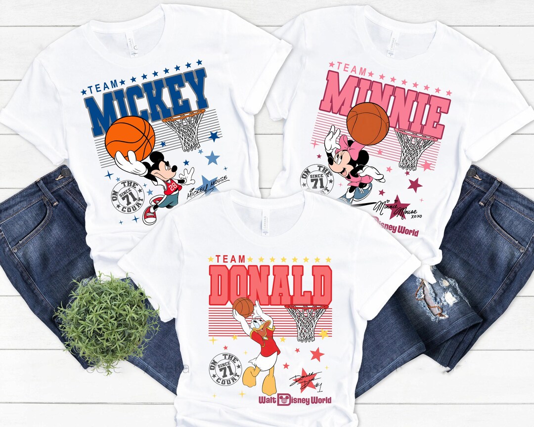 Disney Mickey and Friends Team Basketball Matching T-shirt, Disney ...