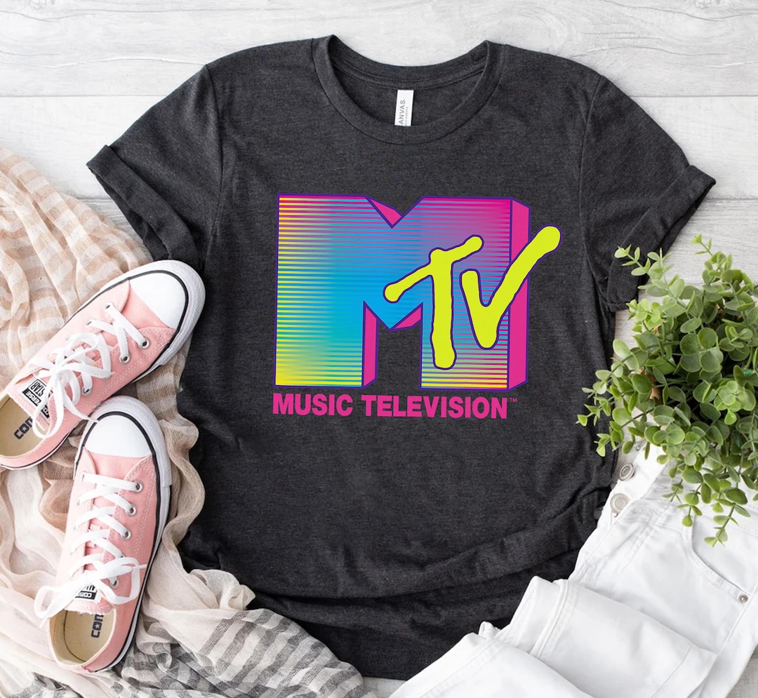MTV Logo Fluorescent Colors Retro Design T-shirt, MTV Shirt, MTV Music ...