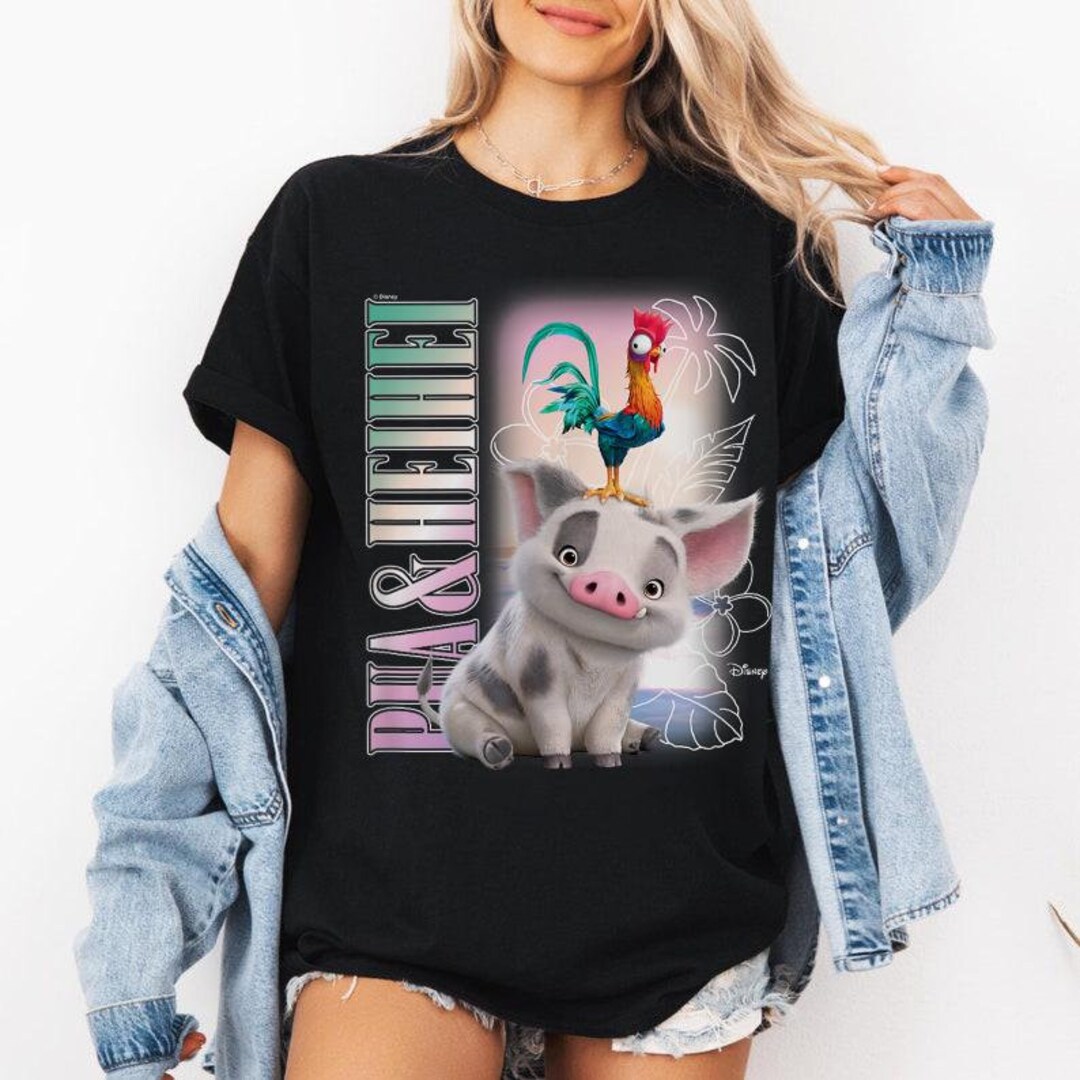 Disney Moana 2 Pua Hei Hei Retro Bootleg T-shirt, Disney Family ...
