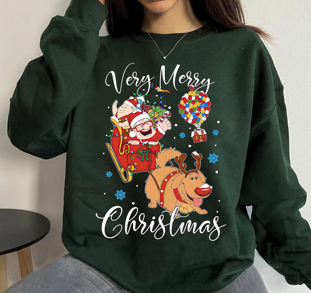 Disney Pixar up Very Merry Christmas Group Shirt, Disney Carl Russel ...