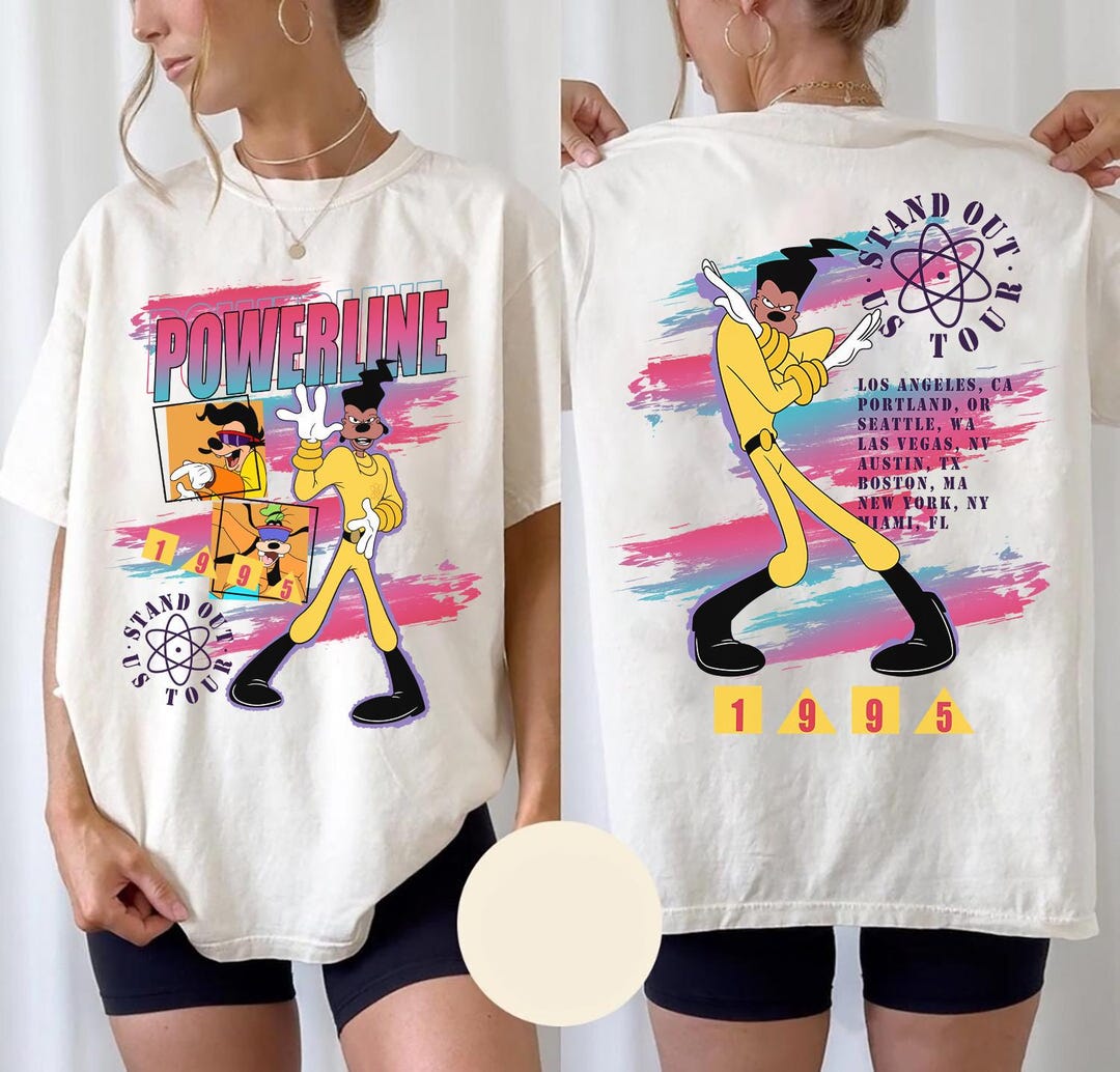 Disney Powerline A Goofy Movie Stand Out World Tour 1995 Retro T-shirt ...
