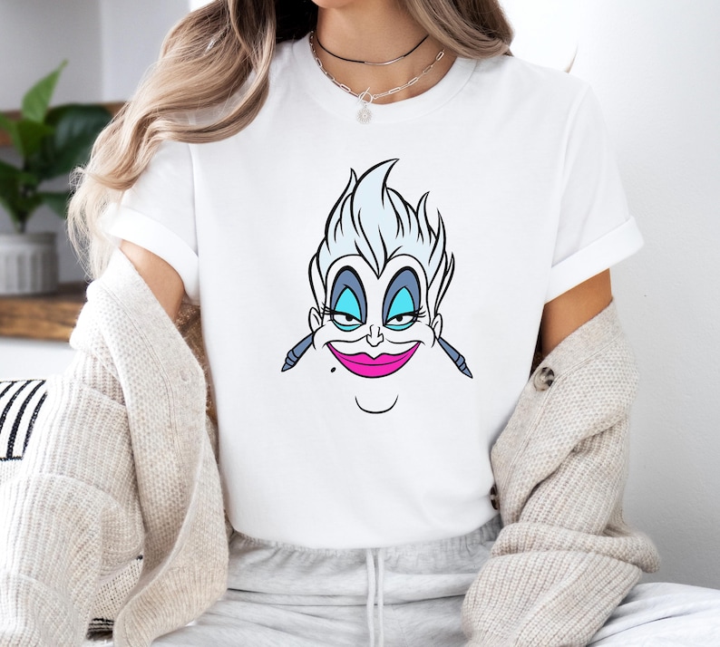 Disney the Little Mermaid Villain Ursula Big Face Costume Shirt, Disney ...
