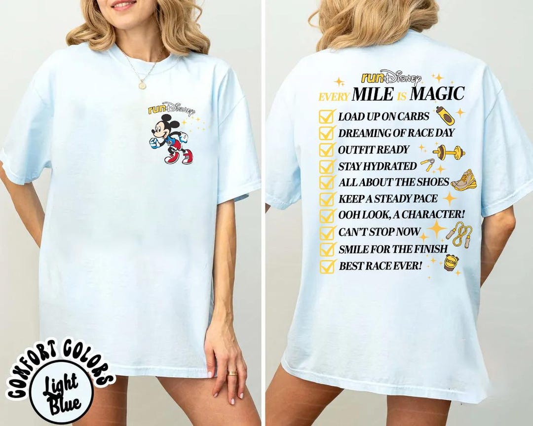 Rundisney Every Mile is Magic Check off Mickey and Friends T-shirt ...
