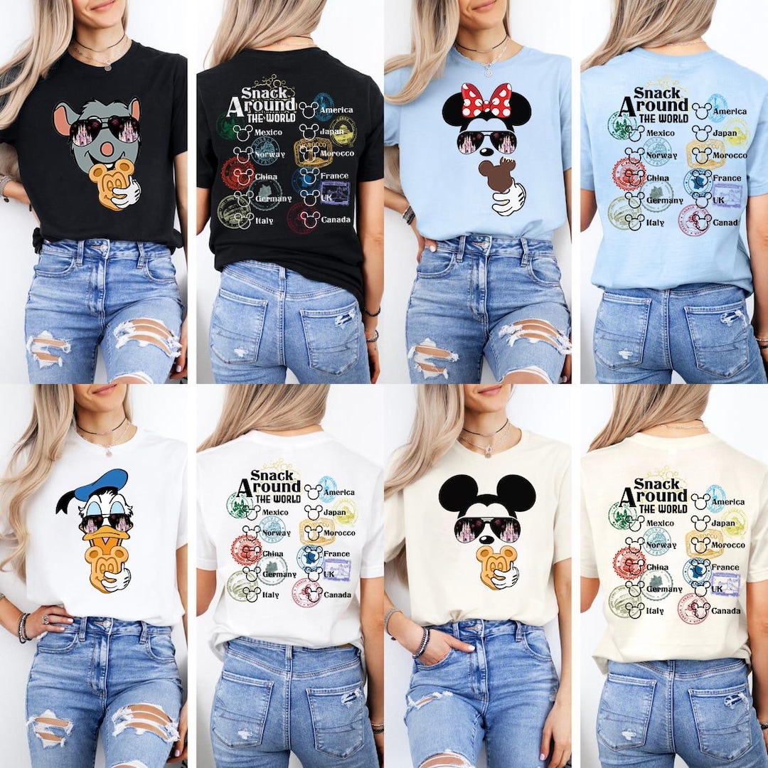 Custom Disney Snack Around the World Epcot World Tour T-shirt, Disney ...