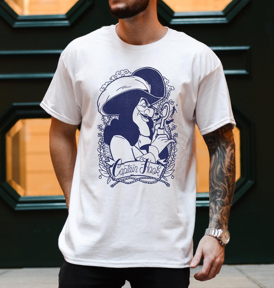 Disney Peter Pan Captain Hook Outline Portrait Shirt , Captain Hook ...