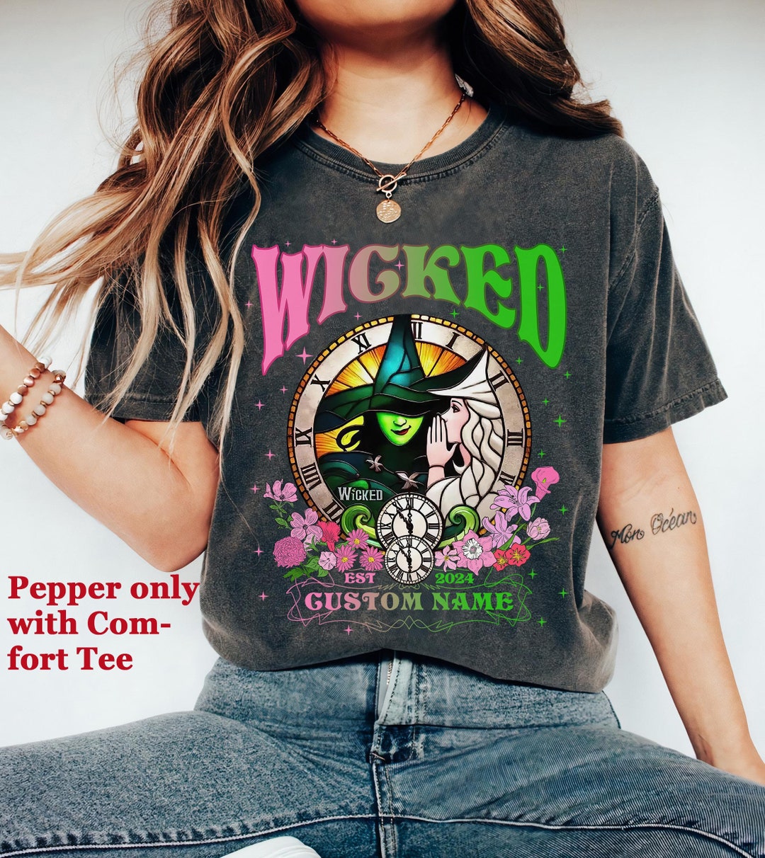 Custom Name Change for Good Wicked Inspired Floral Shirt, Wizard of Oz ...
