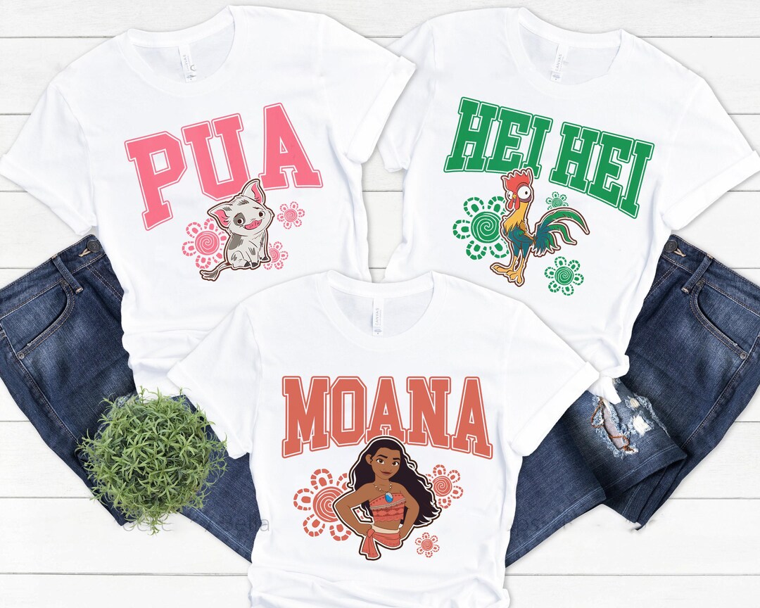 Disney Moana 2 Cute Pua and Hei Hei Shirt, Disney Princess Moana Tee ...