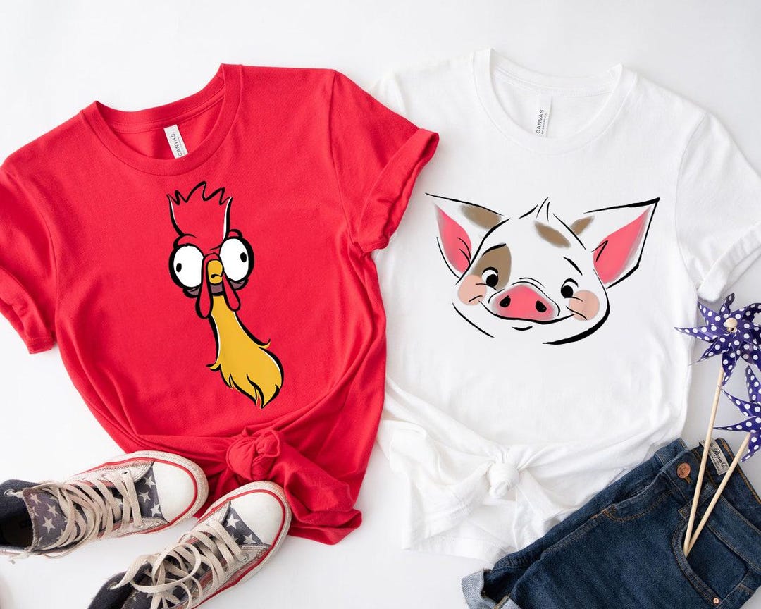 Disney Moana 2 Pua Hei Hei Tamatoa Big Face Costume T-shirt, Disney ...