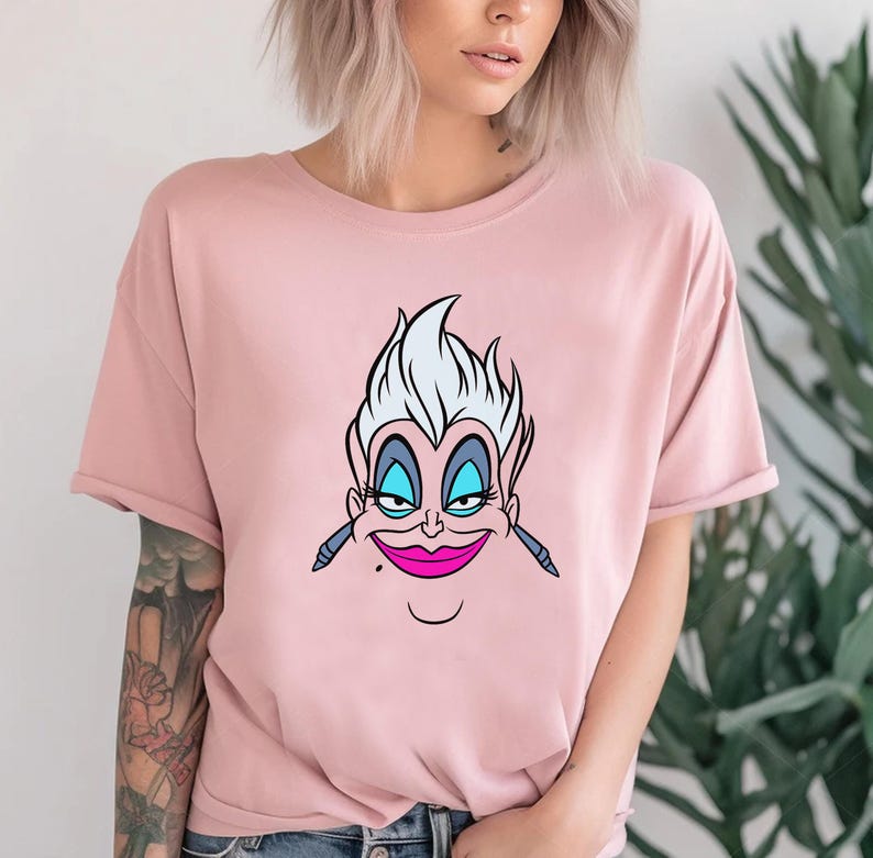 Disney the Little Mermaid Villain Ursula Big Face Costume Shirt, Disney ...