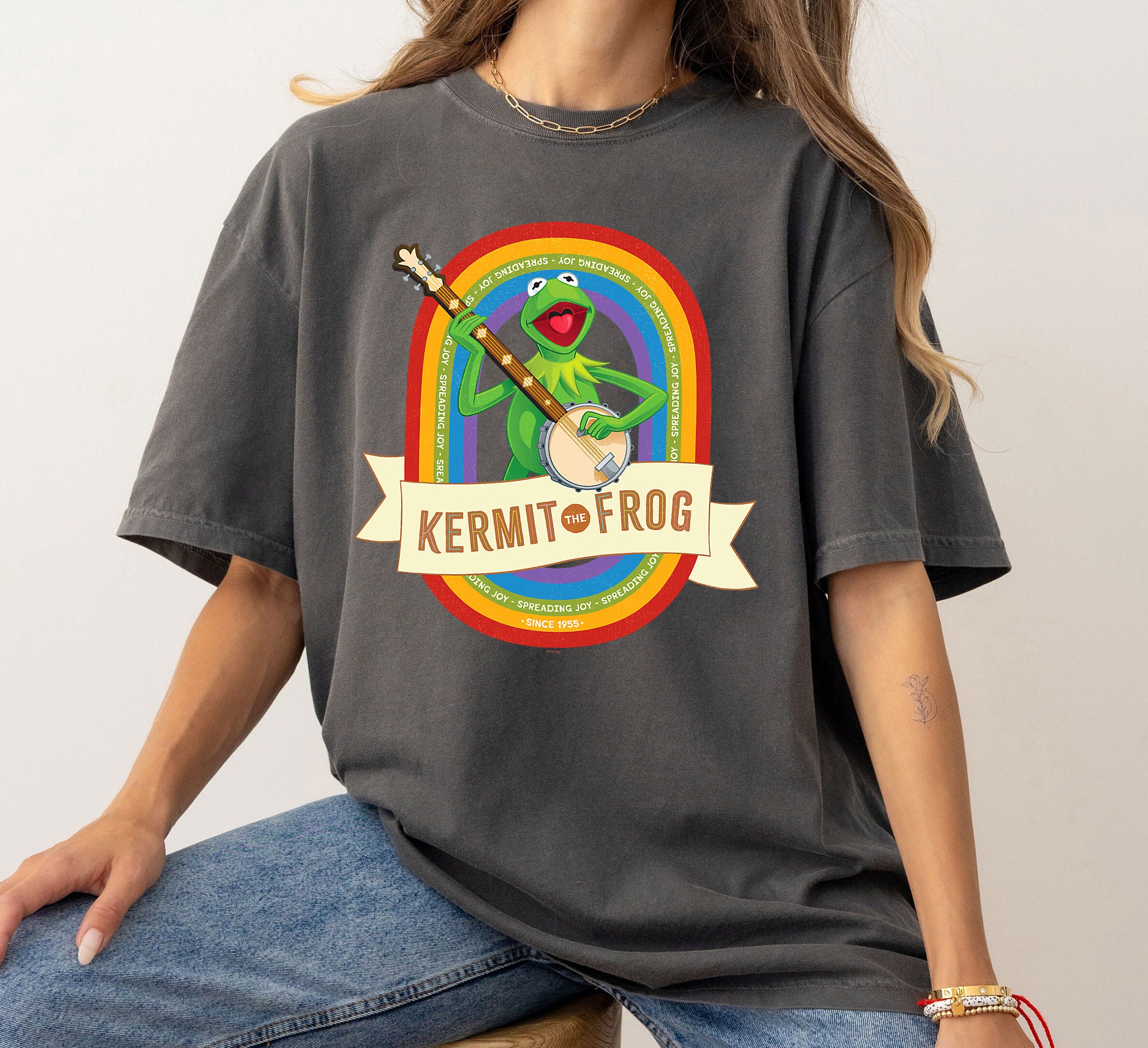 Disney the Muppets Kermit the Frog Spreading Joy Since 1955 T-shirt ...