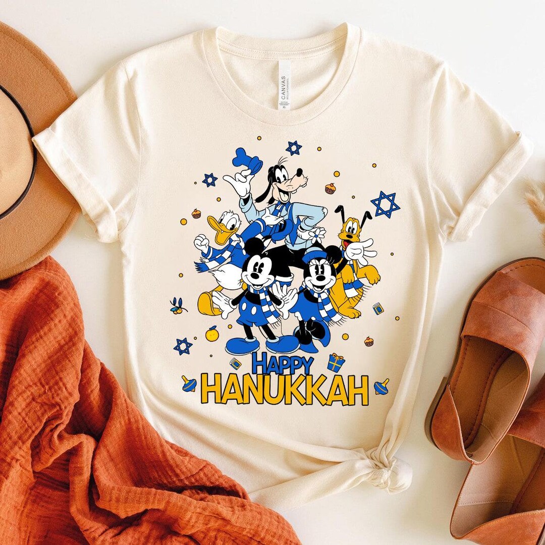Disney Mickey and Friends Happy Hanukkah Shirt, Festival of Lights ...