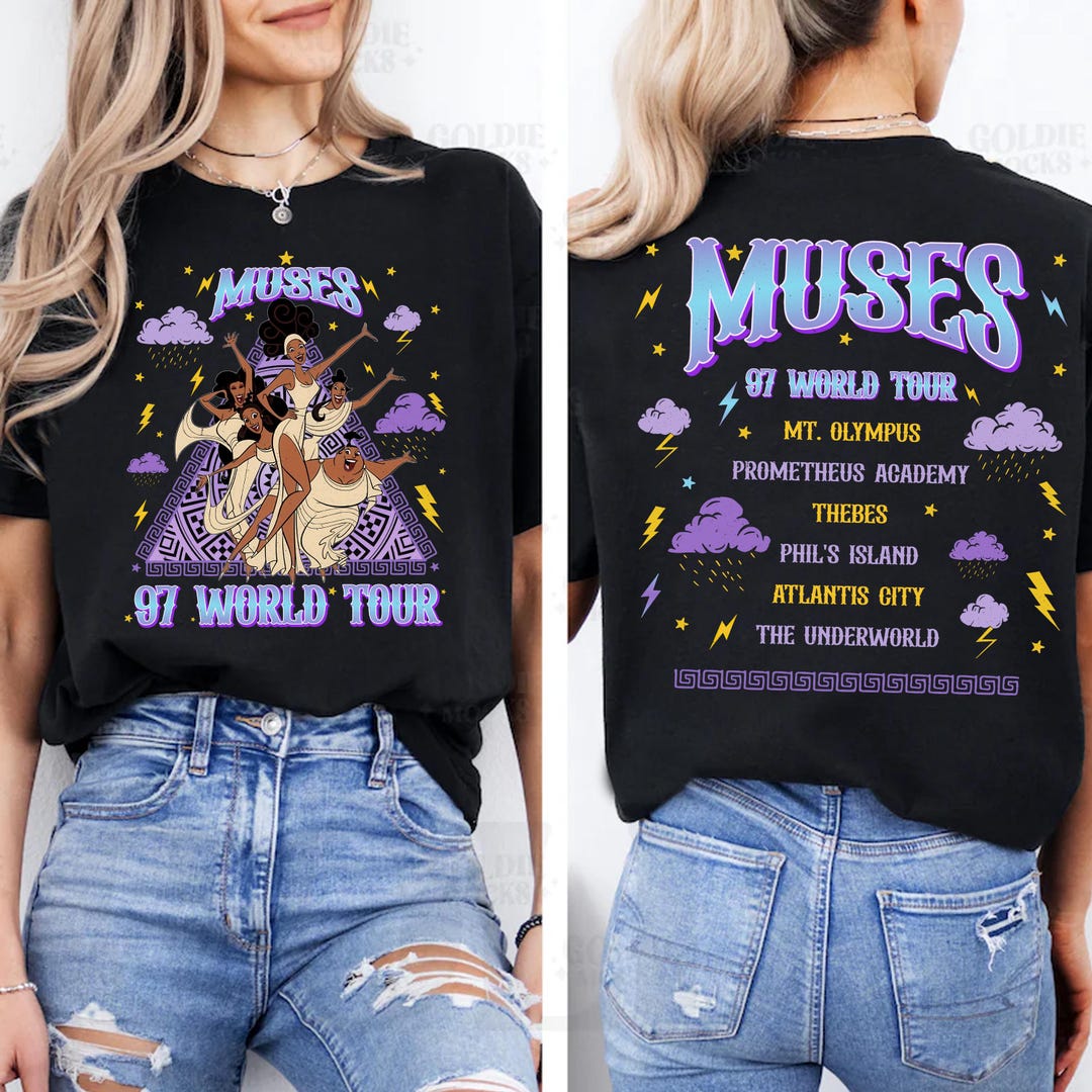 Disney Hercules 1997 Muses World Tour 2-sided T-shirt, Hercules Muses ...