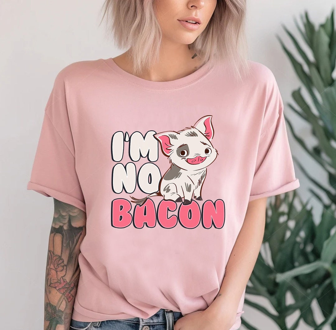 Disney Moana Pua Cute I'm No Bacon Graphic T-shirt, Disney Family ...