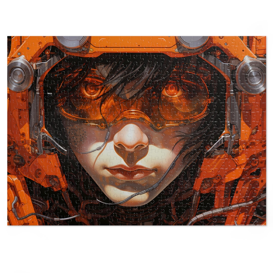 Orange Cyborg Close-up: Sci-fi Manga Jigsaw Puzzle - Etsy