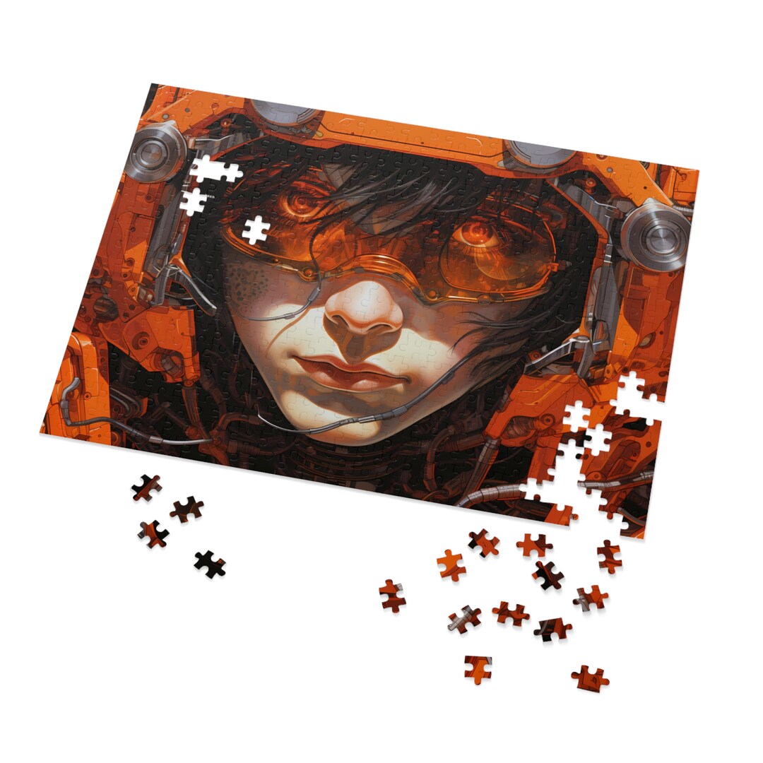 Orange Cyborg Close-up: Sci-fi Manga Jigsaw Puzzle - Etsy