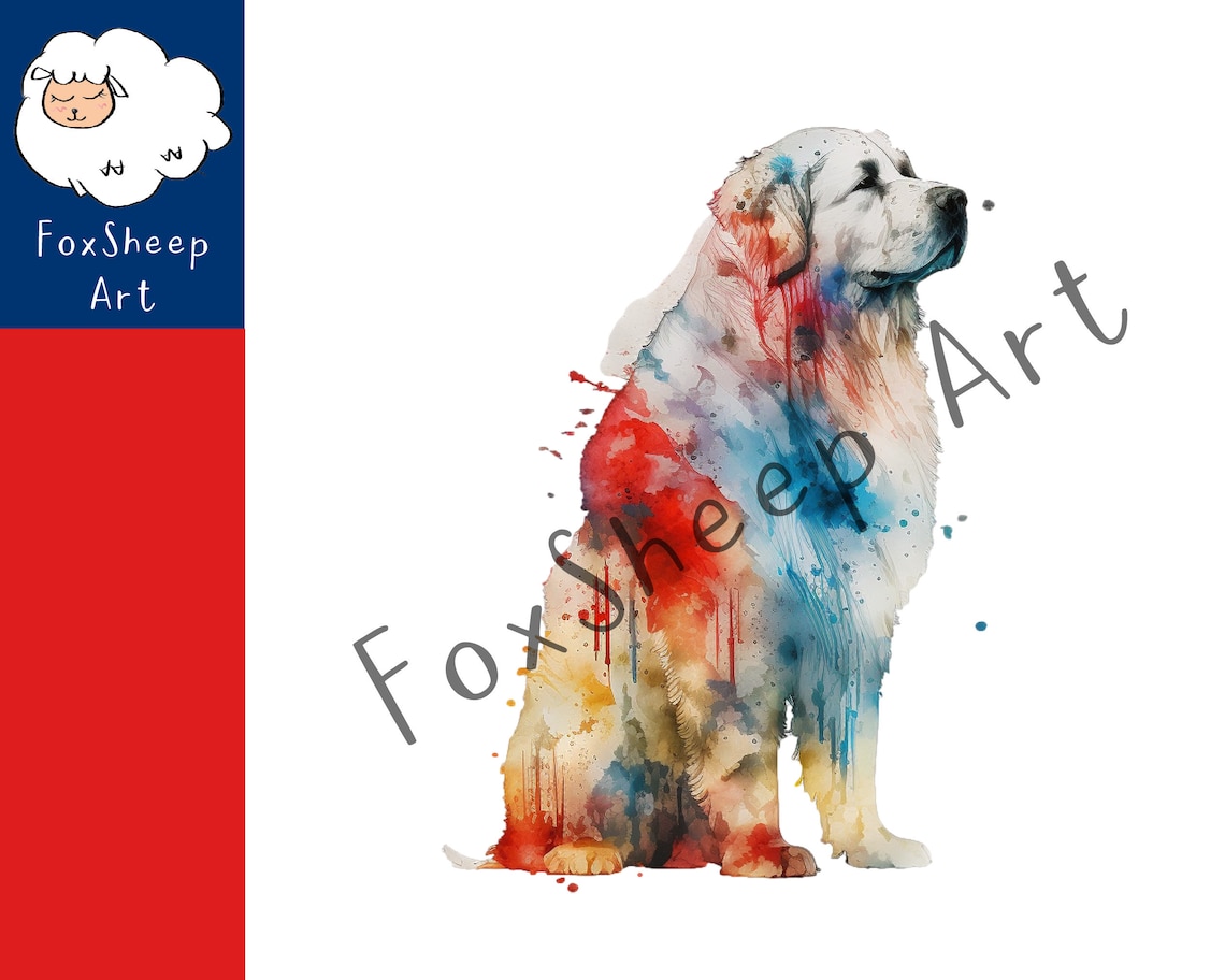 9 Great Pyrenees Dog Clipart High-quality PNG Image, Print, Paper, Art ...