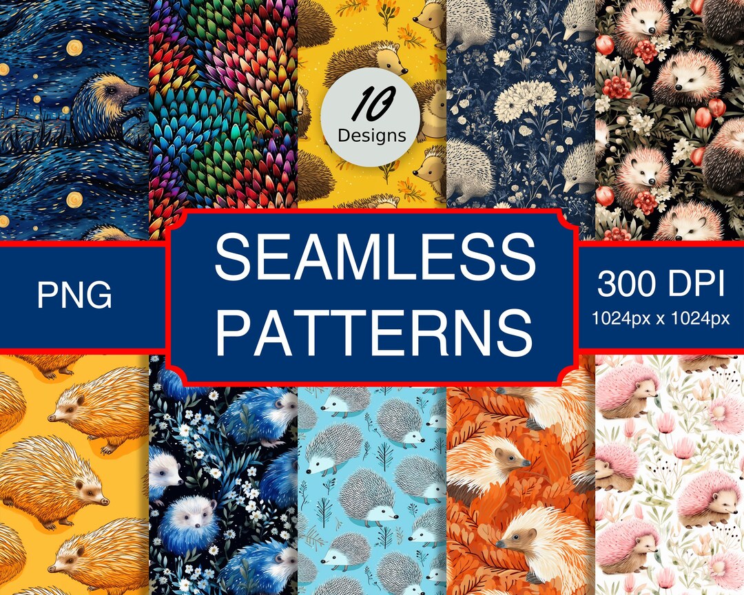 Cute Echidna Puggle Monotreme Pattern #A1 Seamless Pattern High-quality ...