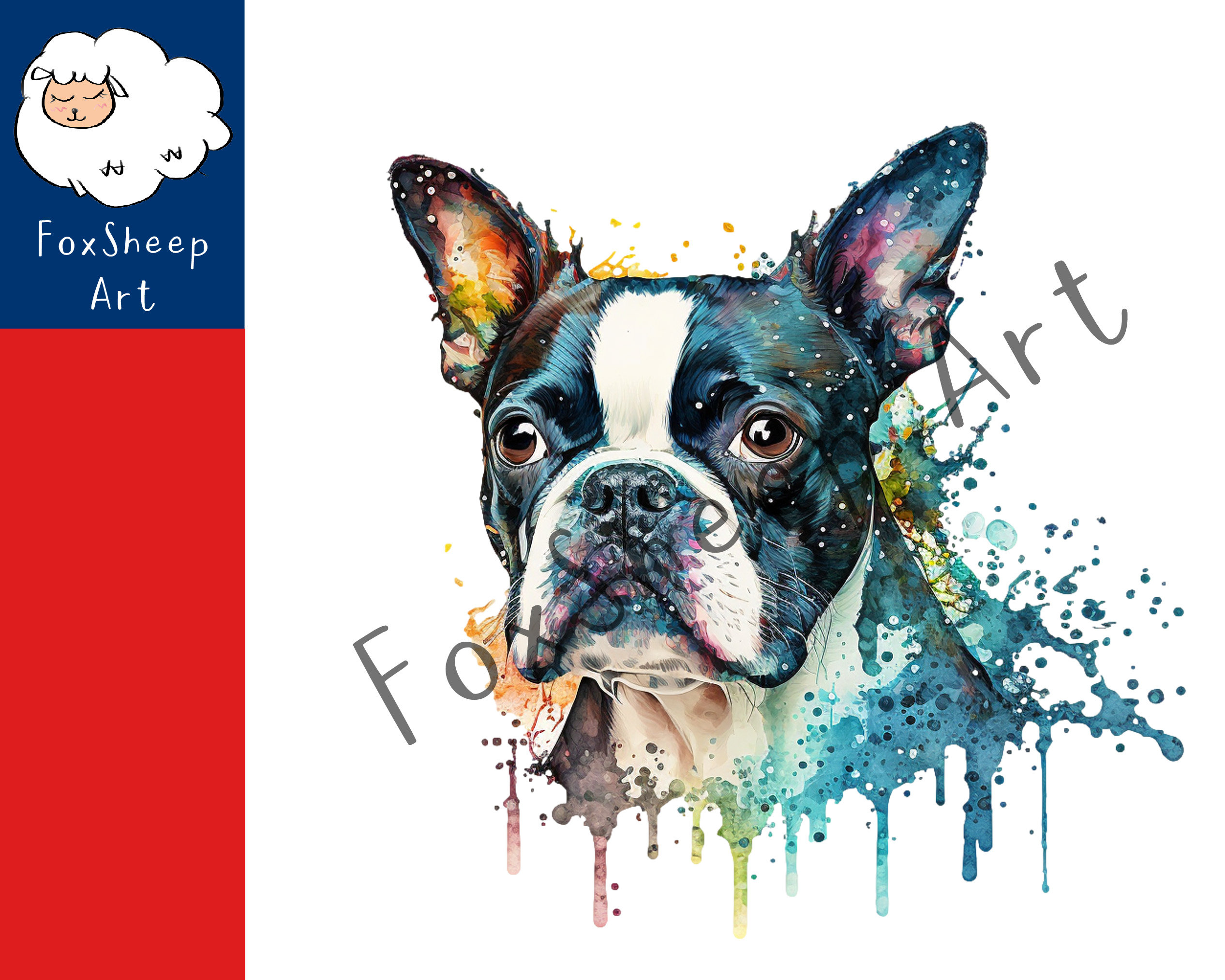9 Boston Terrier Dog Clipart High-quality PNG Image, Print, Paper, Art ...
