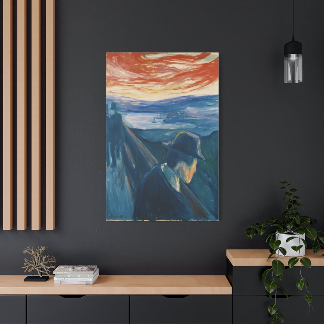 Sick Mood at Sunset. Despair by Edvard Munch Canvas High-quality Wall ...