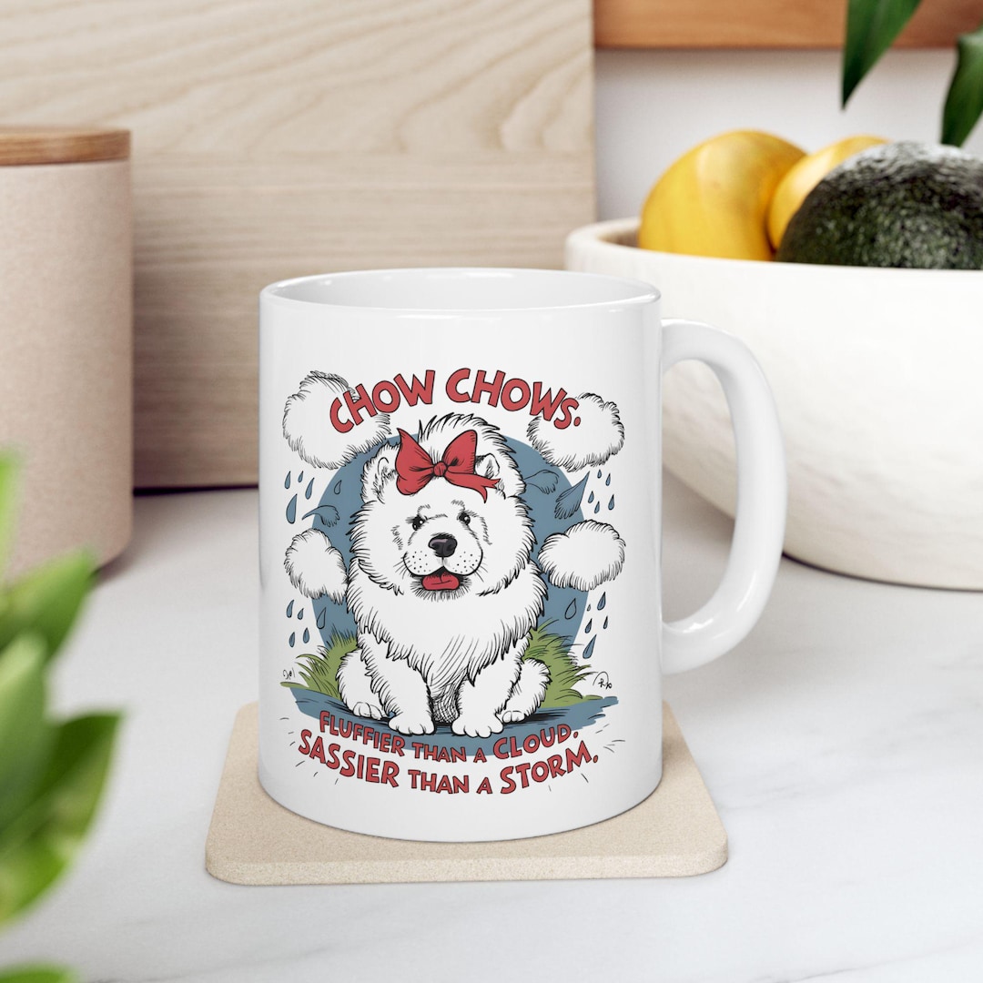 CHOW CHOW: Cute Chow Chow Art on White Ceramic Coffee Mug Cup, Dog ...