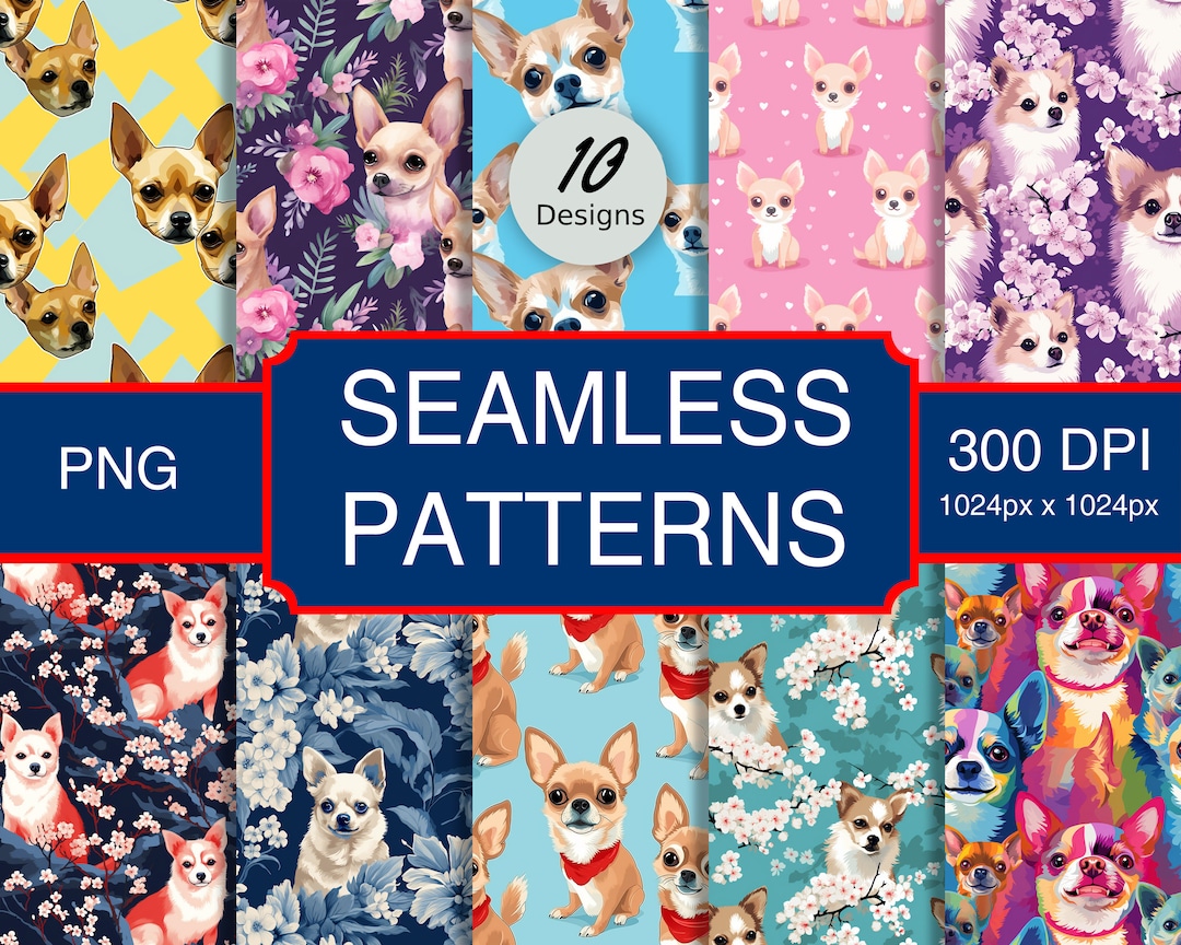 Cute Chihuahua Puppy Dog Canine Pattern #A1 Seamless Pattern High ...