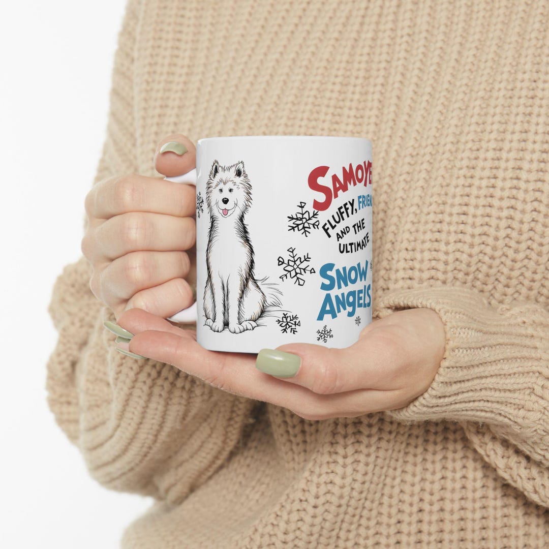 SAMOYED: Cute Samoyed Art on White Ceramic Coffee Mug Cup, Dog Lover ...