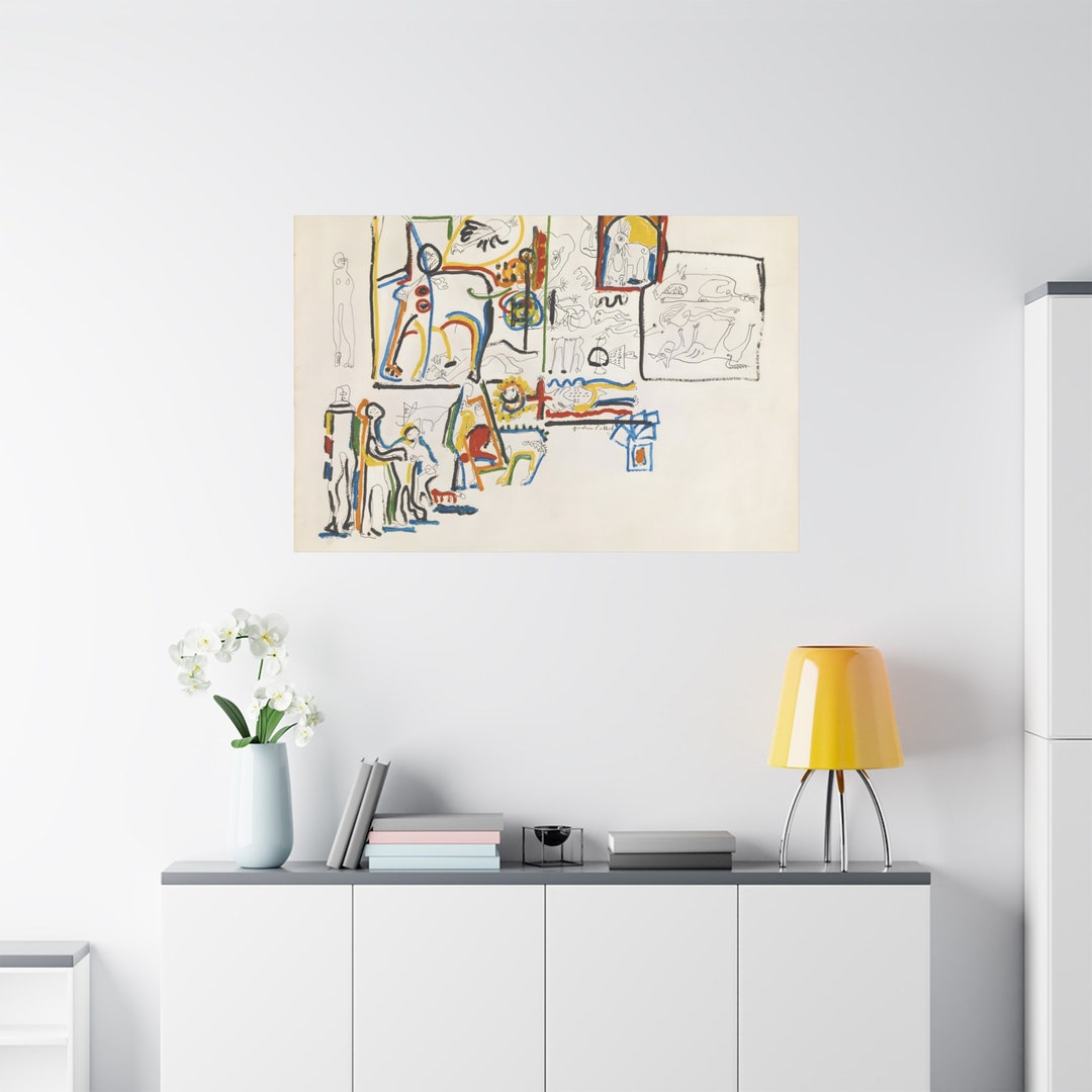 Animals and Figures by Jackson Pollock Canvas High-quality Wall Art ...
