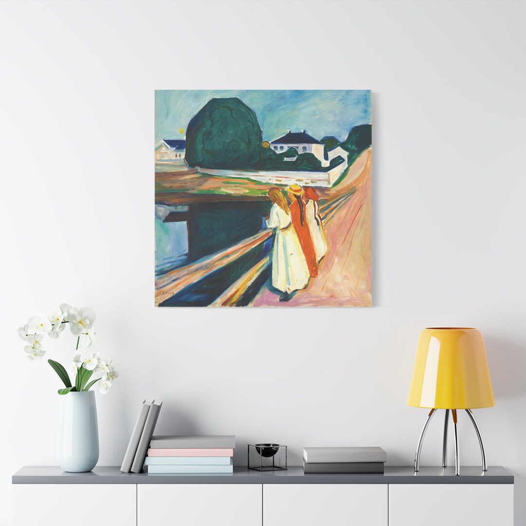 The Girls on the Bridge by Edvard Munch Canvas High-quality Wall Art ...