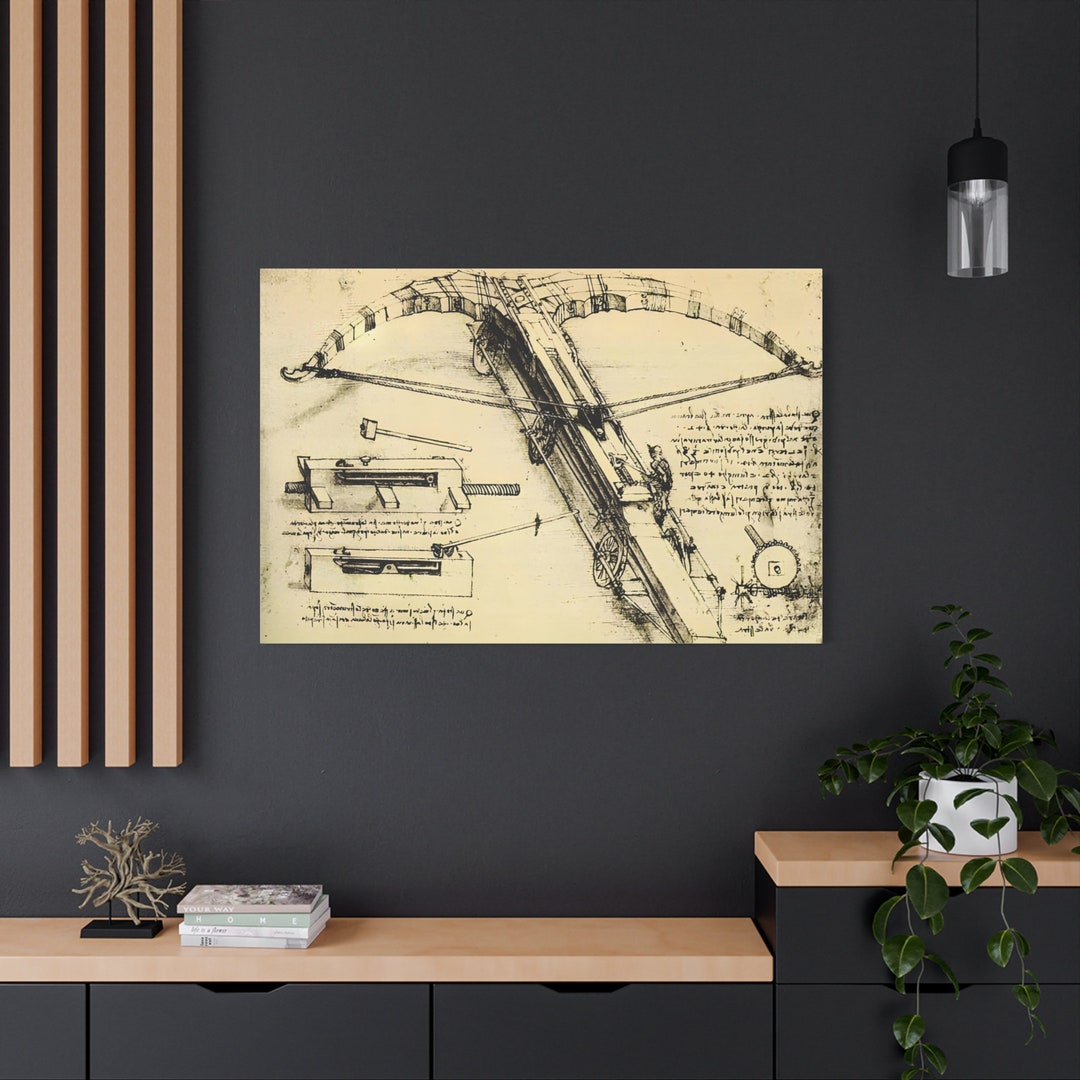 Design for a Giant Crossbow by Leonardo Da Vinci Canvas High-quality ...