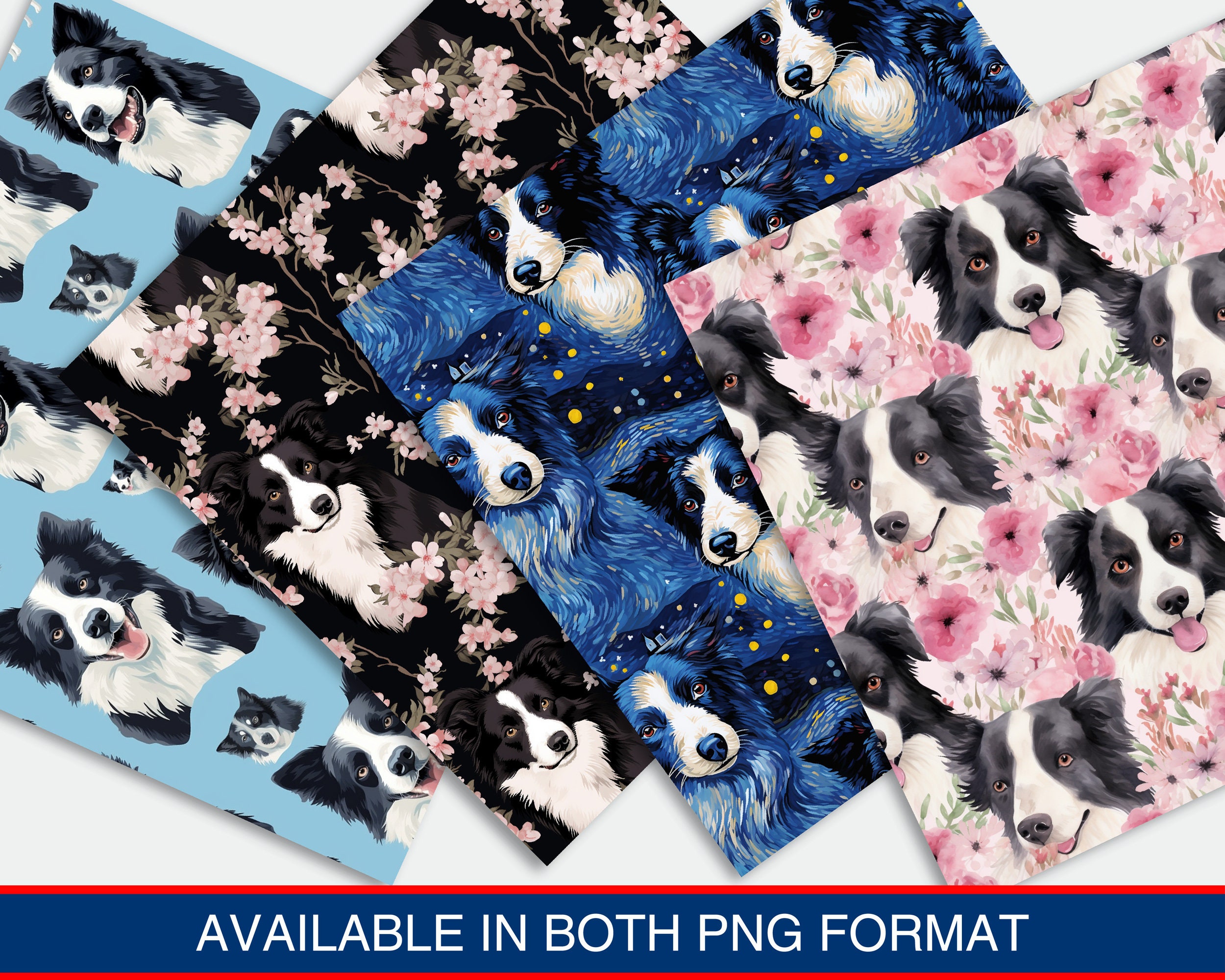 Cute Border Collie Puppy Dog Canine #A1 Seamless Pattern High-quality ...