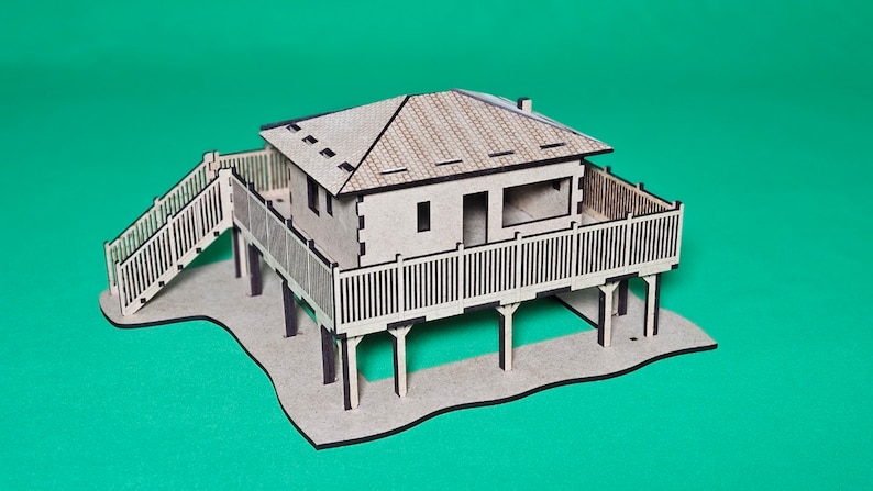 Wooden House on Stilts, Shack of the Arcachon Basin, Laser Cutting, SVG ...