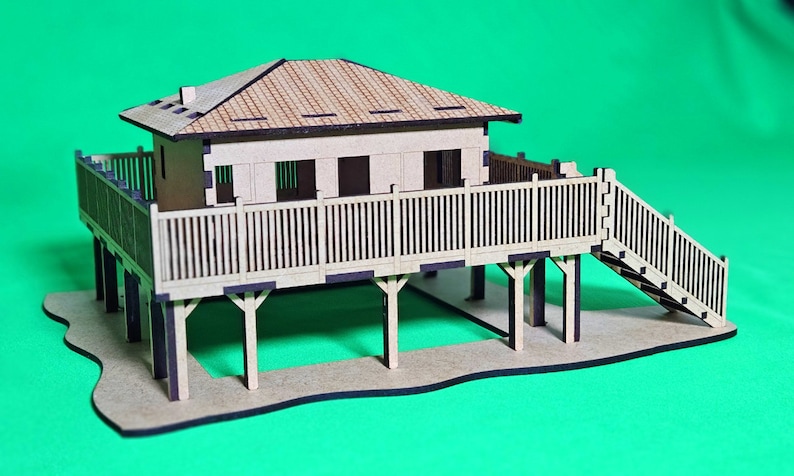 Wooden House on Stilts, Shack of the Arcachon Basin, Laser Cutting, SVG ...