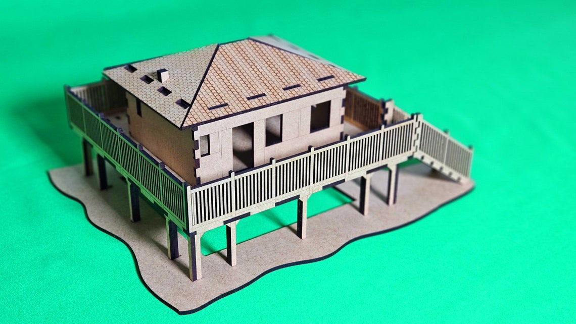 Wooden House on Stilts, Shack of the Arcachon Basin, Laser Cutting, SVG ...